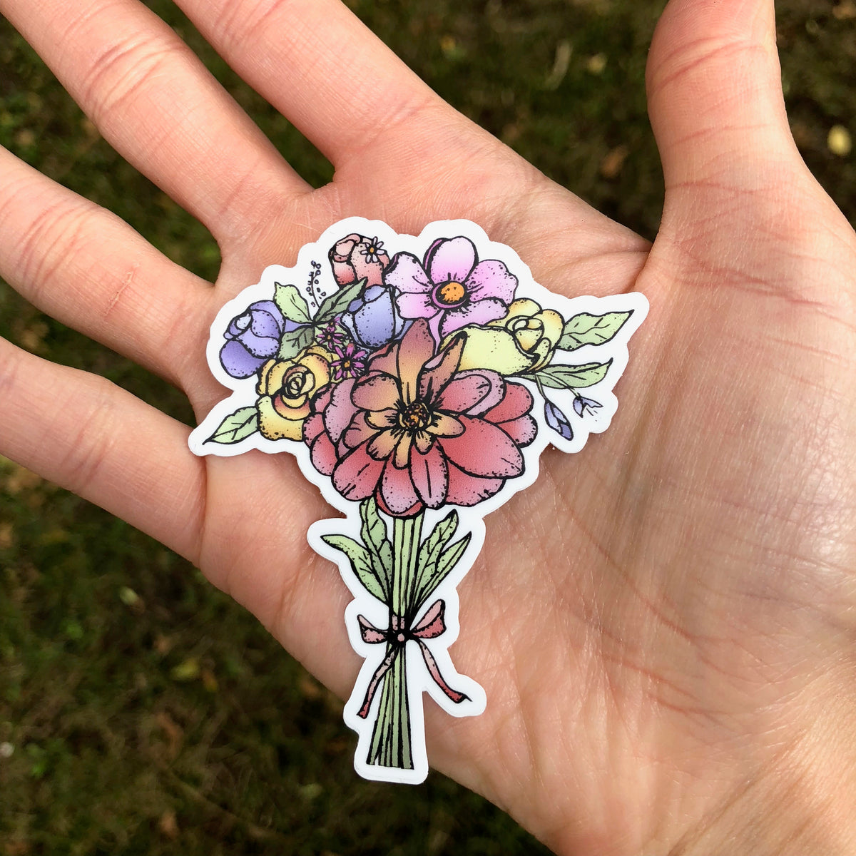 "In Bloom Bouquet" Pretty Flower Sticker