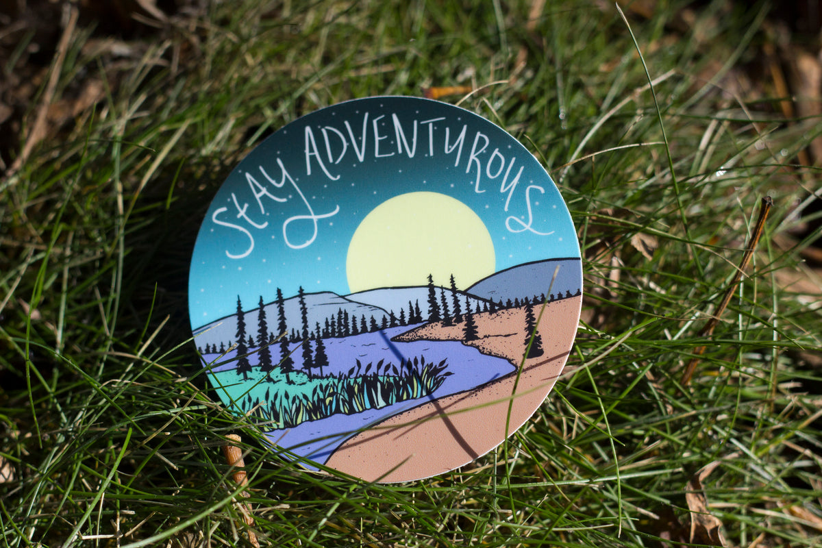 "Stay Adventurous" Beautiful Landscape Motivational Sticker