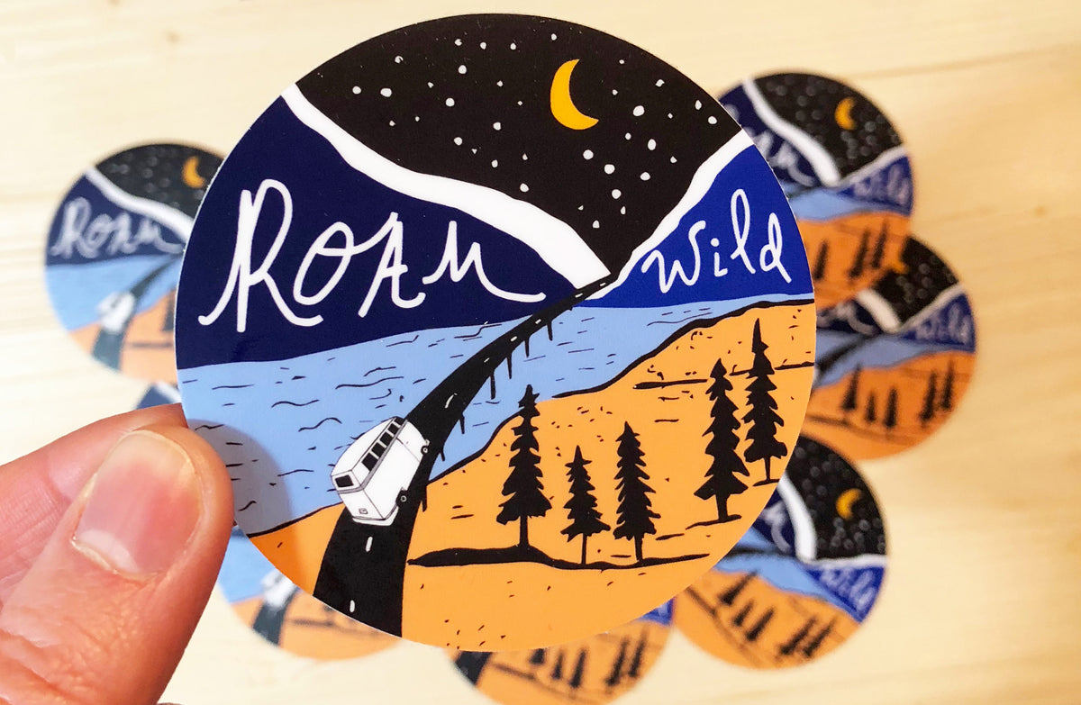 "Roam Wild" Colorful Motivational Unique Art Sticker