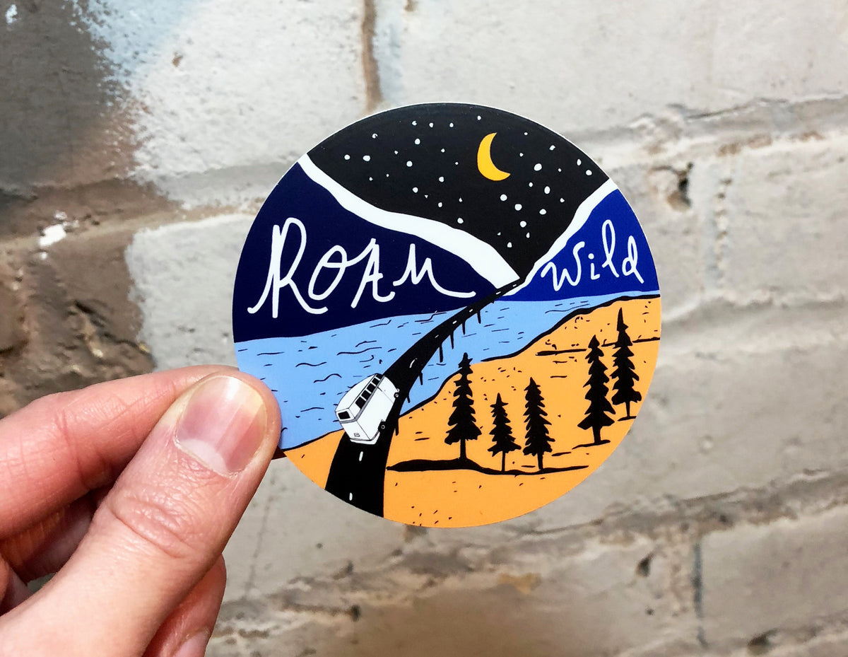 "Roam Wild" Colorful Motivational Unique Art Sticker