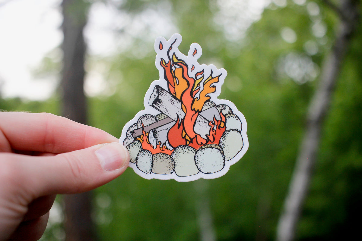 Round the Campfire Illustrated Vinyl Campfire Sticker