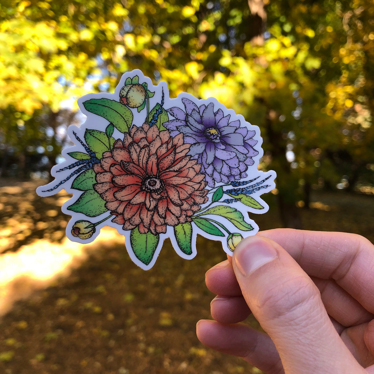 Pretty Flower Sticker - Dahlia Flowers