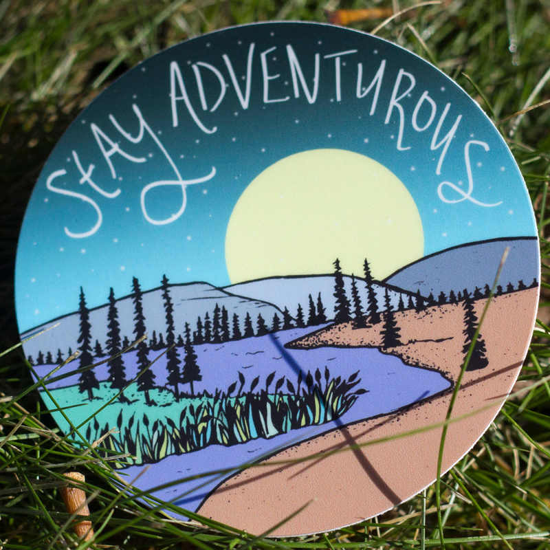 "Stay Adventurous" Beautiful Landscape Motivational Sticker